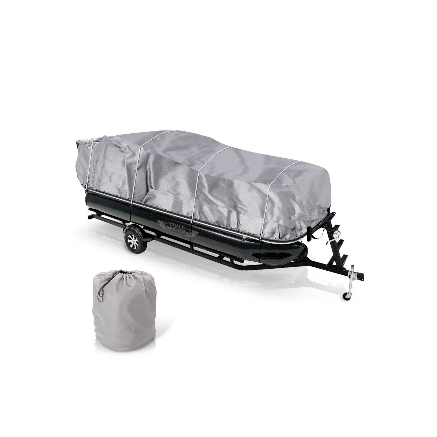 Pyle PCVHP440 17 to 20 Foot Armor Shield Protective Pontoon Boat Cover ...