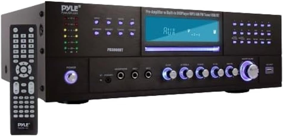 Pyle PD3000BT.5 4-Channel Bluetooth Preamplifier for Home Theater Sound ...