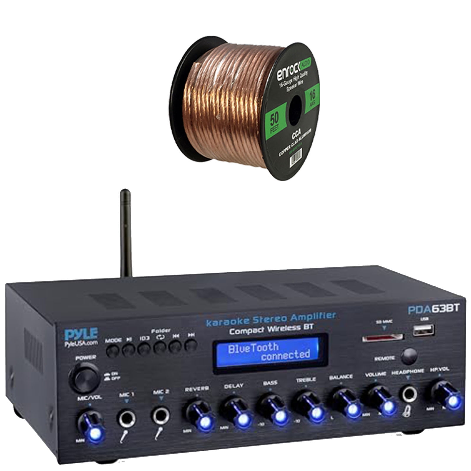 Pyle PDA63BT Wireless Bluetooth USB/SD/AUX FM Radio Home Audio ...