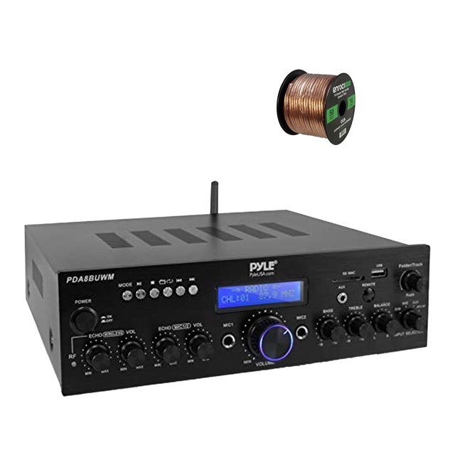 Pyle PDA8BUWM 2-Channel Home Theater Bluetooth MP3/USB/SD/AUX/FM Radio ...