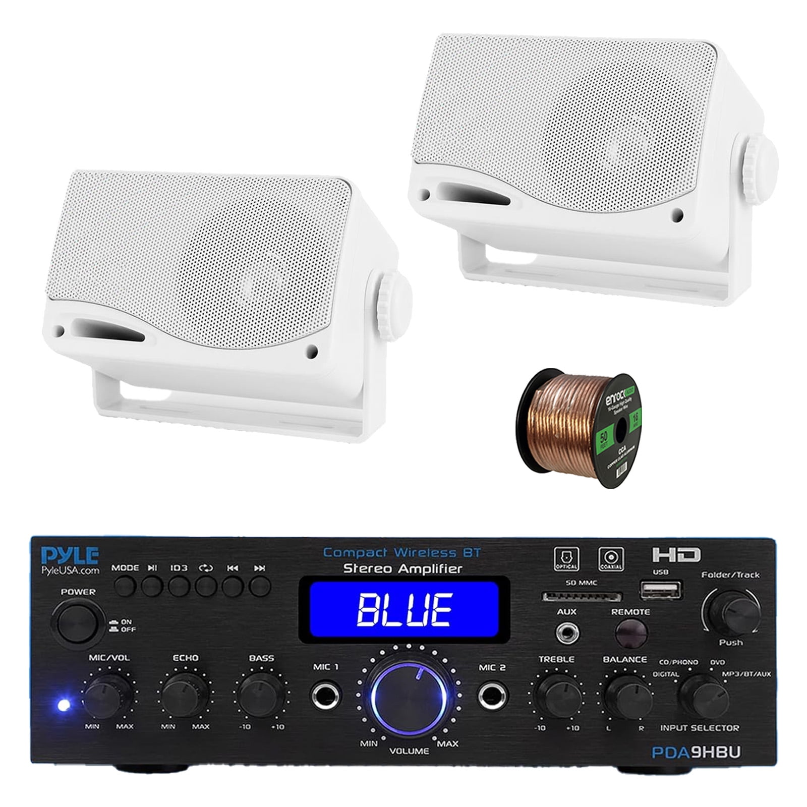 Pyle PDA9HBU 2-Channel Home Theater Bluetooth HiFI Audio Optical/HDMI ...