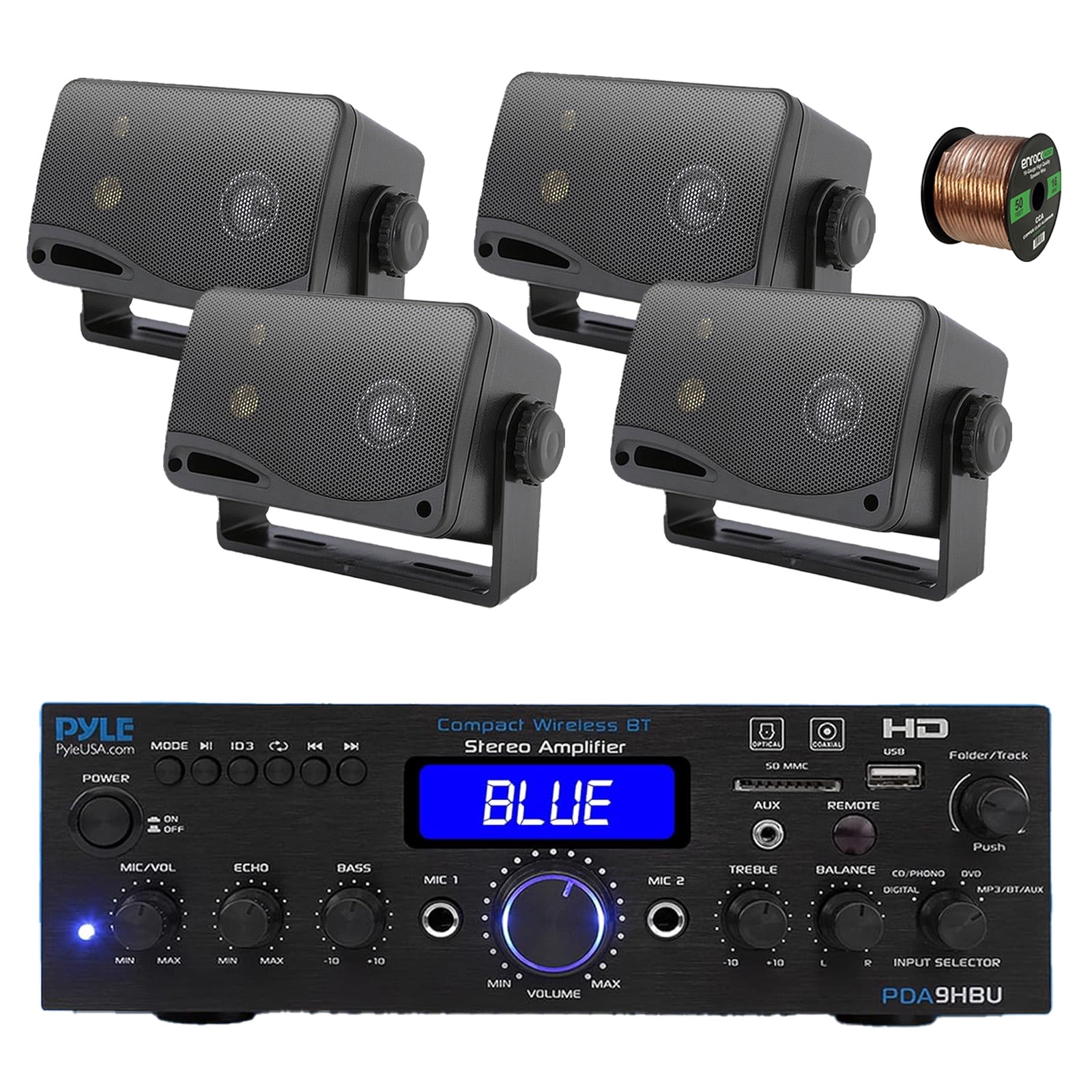Pyle PDA9HBU 2-Channel Home Theater Bluetooth HiFI Audio Optical/HDMI ...