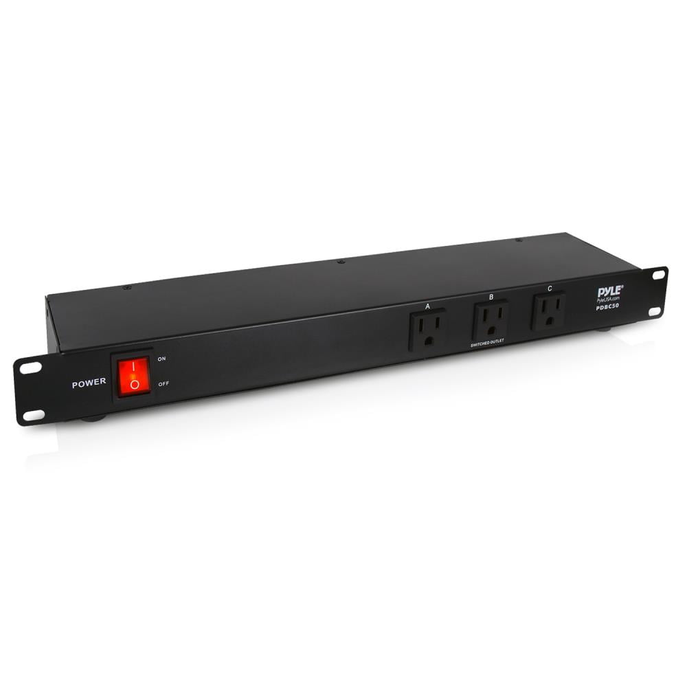 Pyle PDBC50 15 Amp Rack Mountable PDU Power Strip Surge Protector with ...