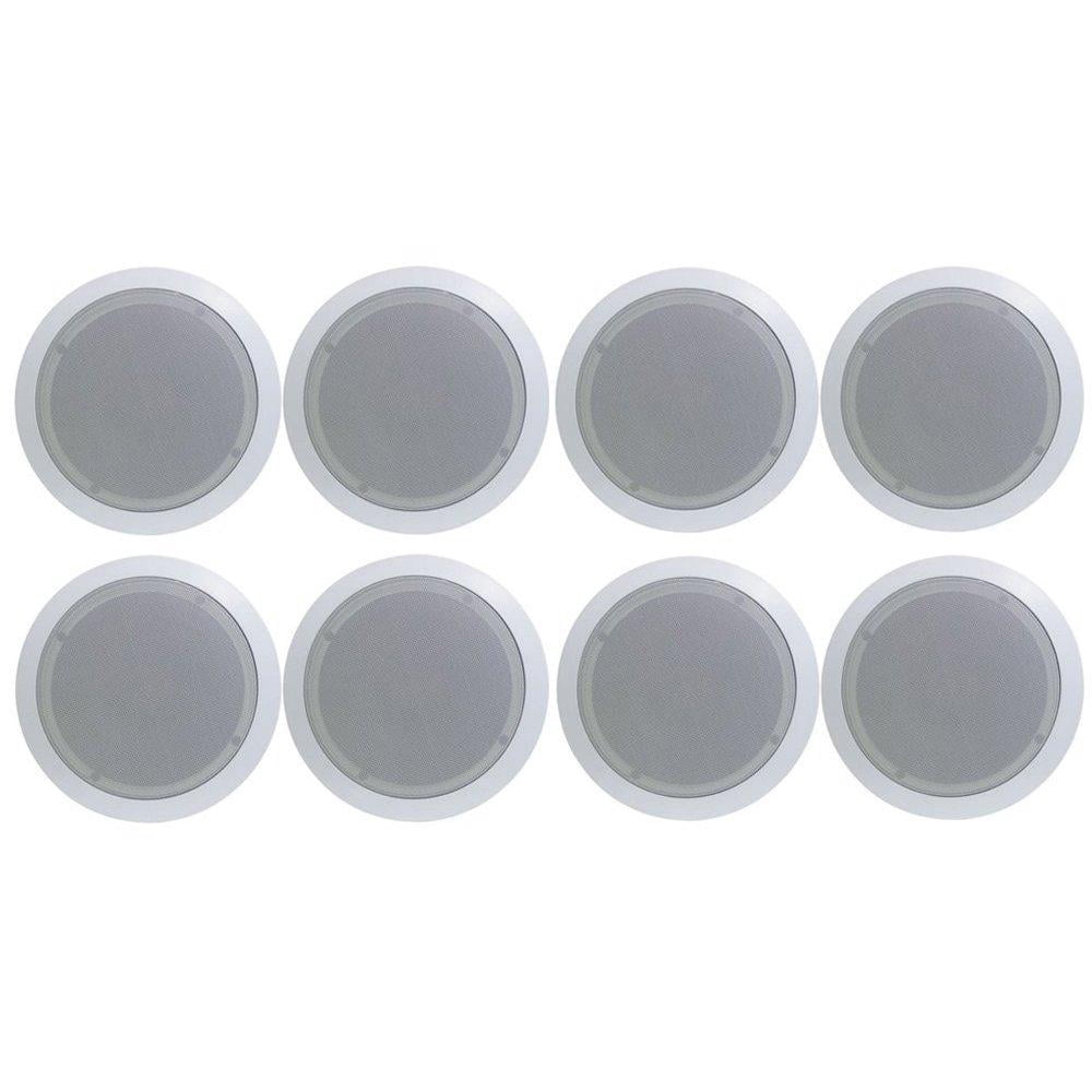 Pyle 150W 5.25 Inch Round In-Wall/Ceiling Home Stereo Audio Speakers, 8 ...