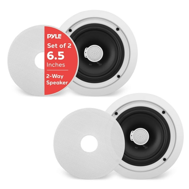 Pyle PDIC60 6.5 Inch 250 Watt 2 Way Round In Wall Home Speakers System ...