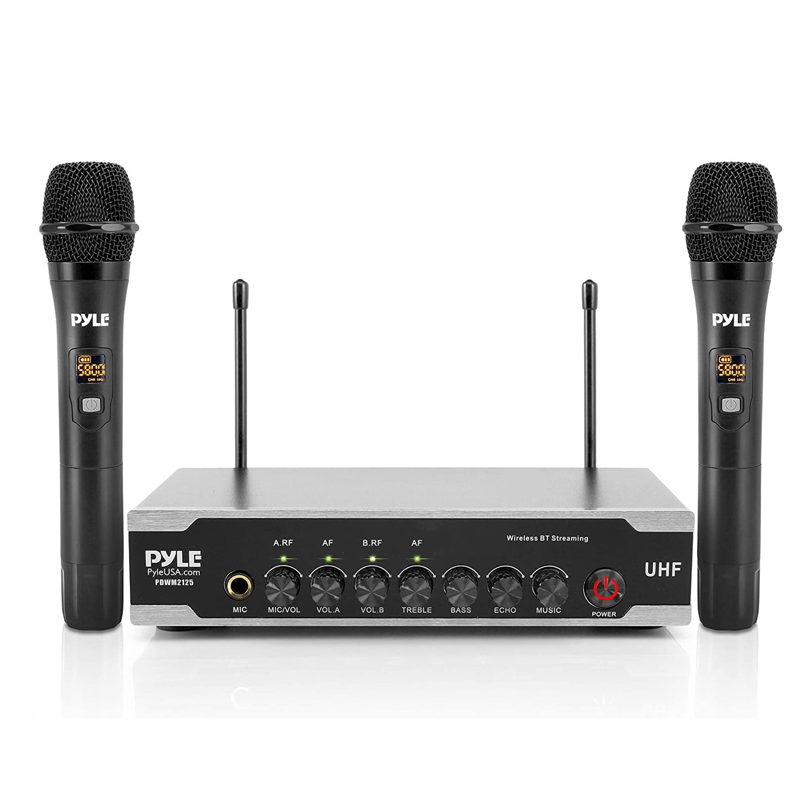 Pyle PDWM2125 Portable Bluetooth Wireless Microphone System with 2 ...