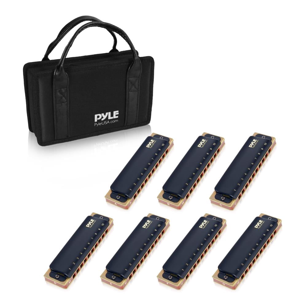 Pyle PHARM48ST - Classic Style (7) Harmonica Kit - Diatonic Harmonicas ...