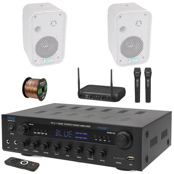 Pyle PHDA6BT USB/AUX SD FM Radio 400W BT Home Audio Amplifier Stereo ...