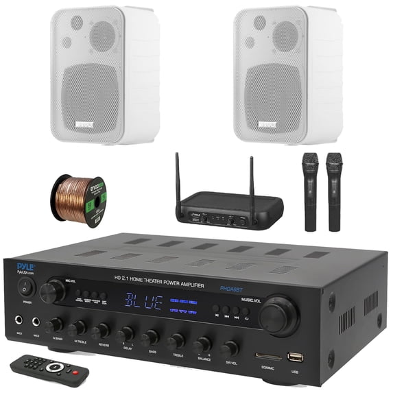 Pyle PHDA6BT USB/AUX SD FM Radio 400W BT Home Audio Amplifier Stereo ...
