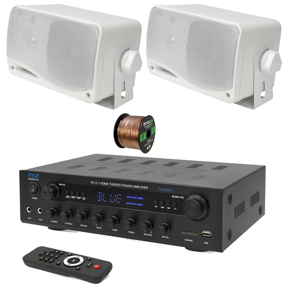 Pyle PHDA6BT USB/AUX SD FM Radio 400W BT Home Audio Amplifier Stereo ...