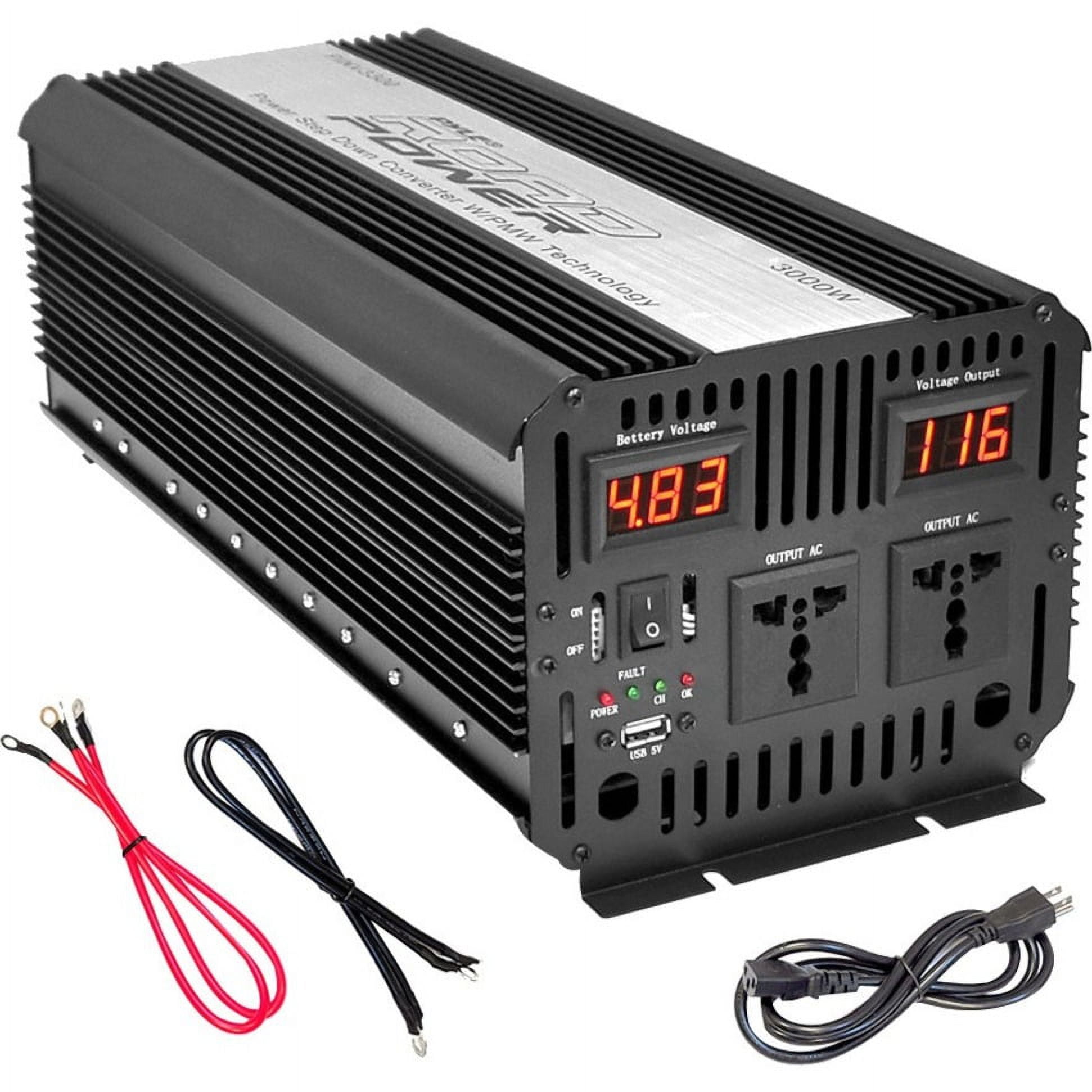 Pyle PINV3300 Plug In Car 3000 Watt 12V DC to 115 Volt AC Power ...
