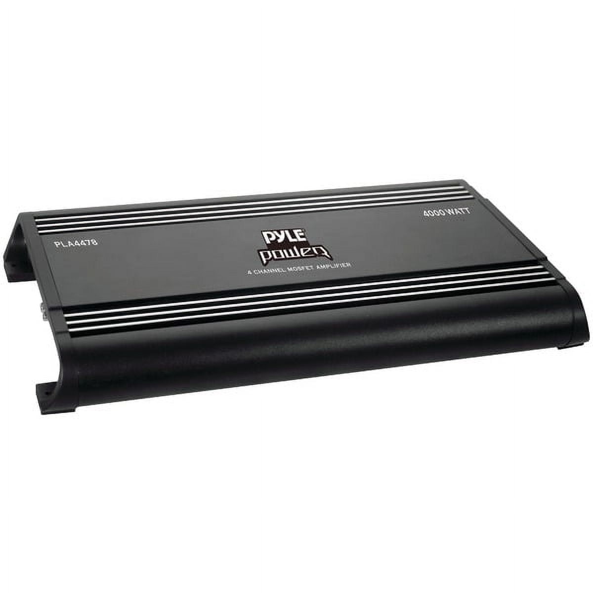 Pyle 4-Channel Car Audio Amplifier, 4000W Bridgeable Mosfet Power Amp with Bass Boost & Signal ...