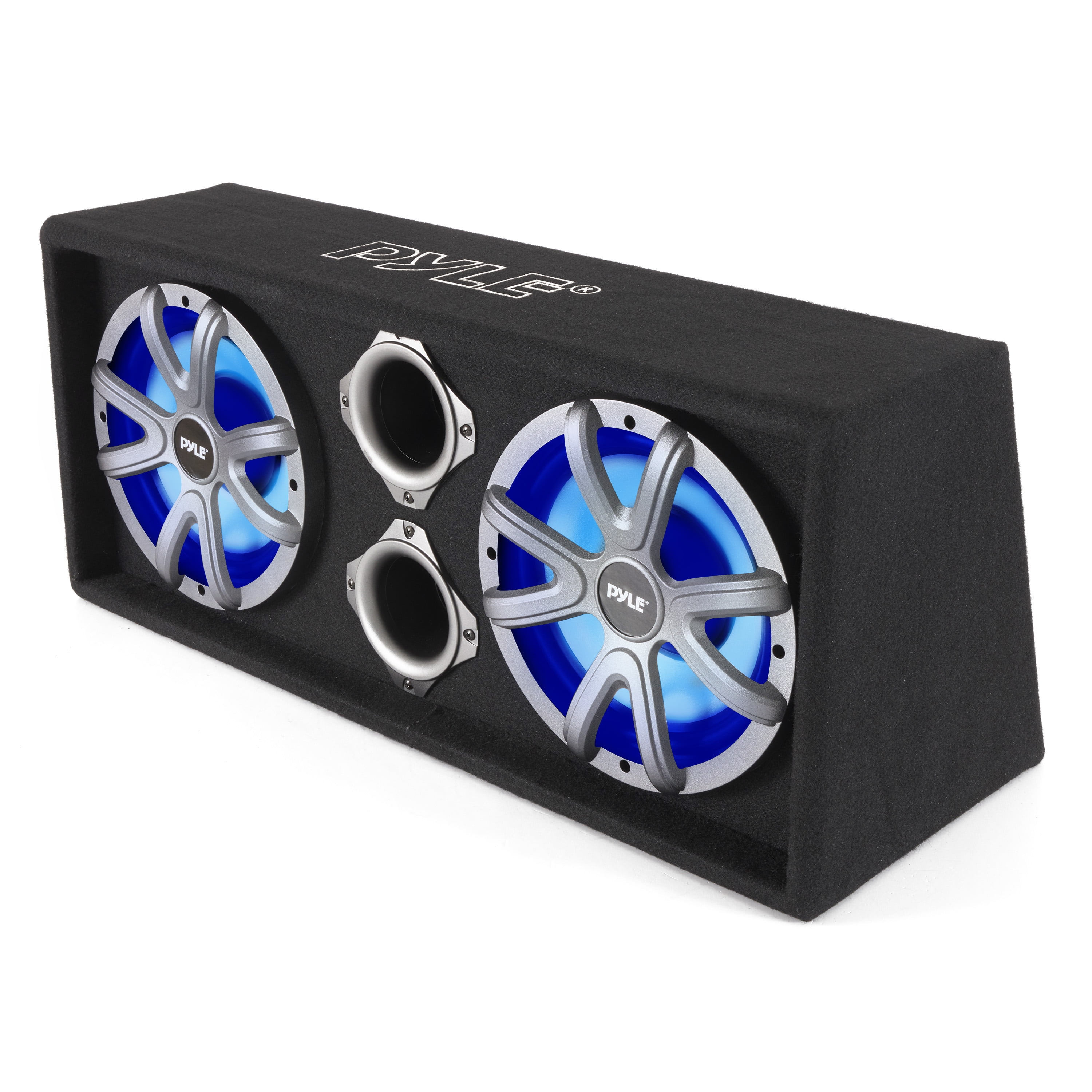 Pyle PLBAS102LE 10-Inch Slim Mount Truck Audio Dual Bass Subwoofer Box ...