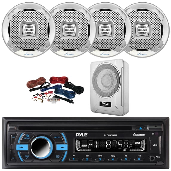 Pyle PLCD43BTM Single DIN Marine Bluetooth USB/AUX MP3 Player AM/FM ...