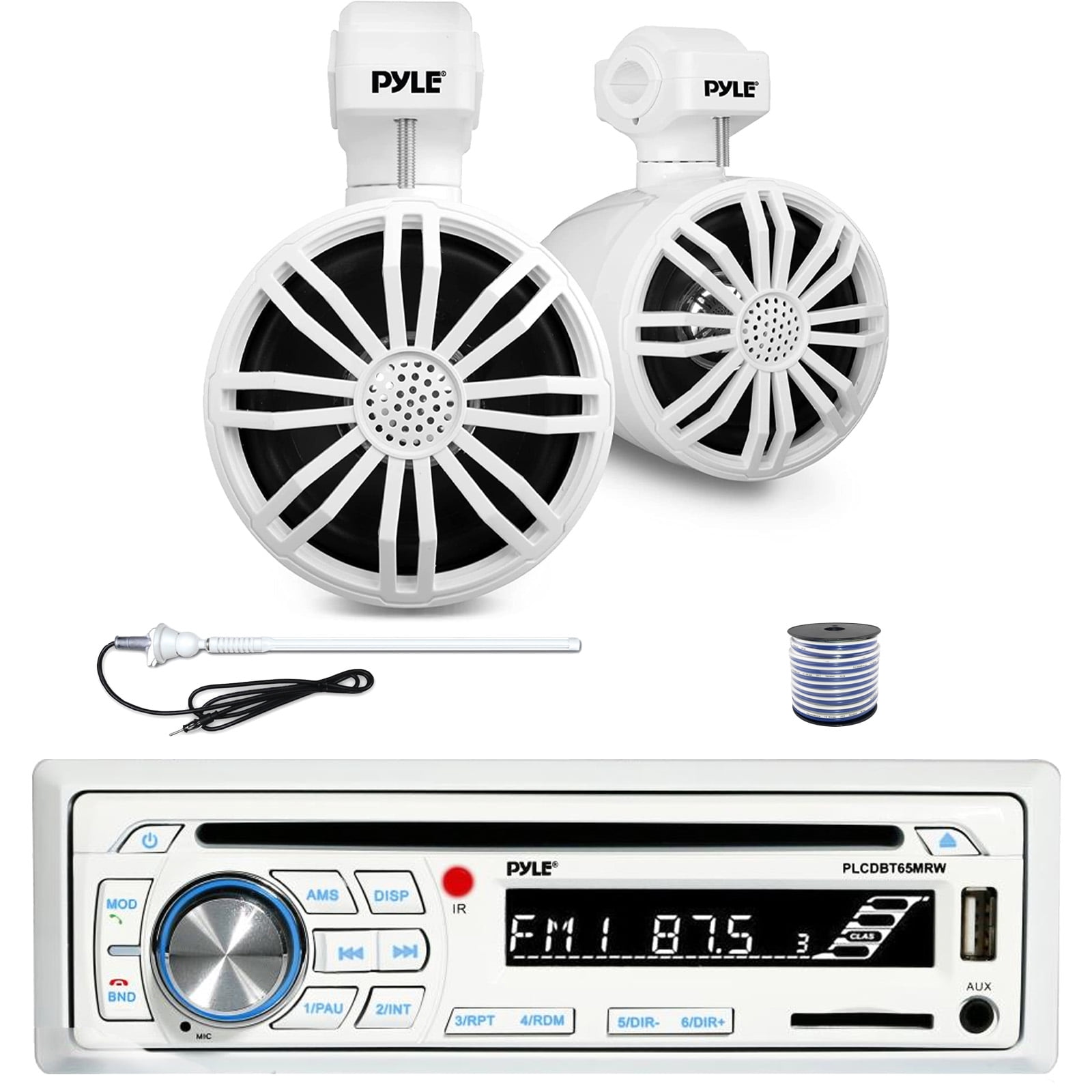 Pyle PLCDBT65 Single DIN Bluetooth Marine Stereo AM/FM CD/MP3 Stereo ...