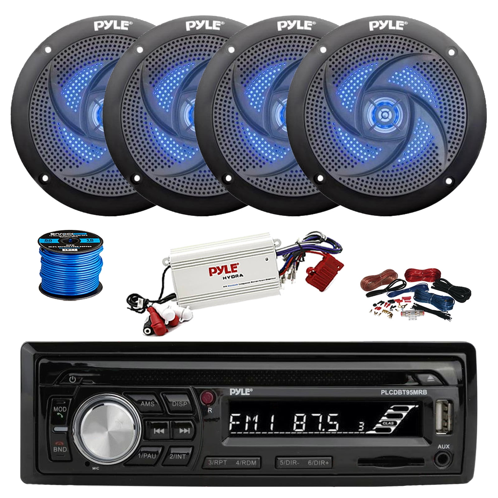Pyle PLCDBT95 In Dash Bluetooth Marine Stereo MP3 CD Player AM/FM ...