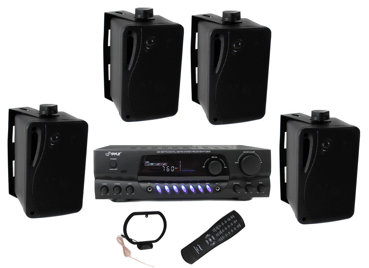 "Pyle Audio System: 200W Amplifier, AM/FM Radio, 3.5"" PLMR24B Box ...