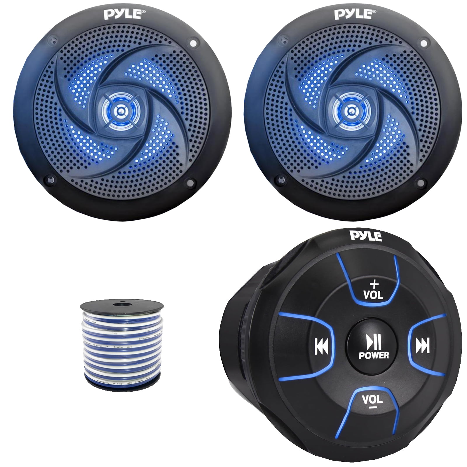 Pyle PLMRBT18 Bluetooth Audio Amplified Marine Waterproof Controller ...