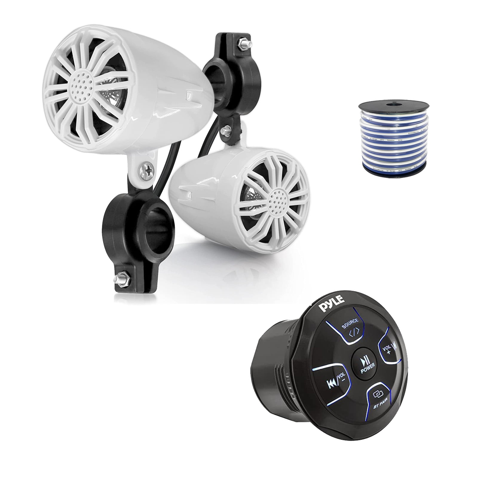 Pyle PLMRBT20 Marine 4-Channel Amplified Wireless Bluetooth Audio ...
