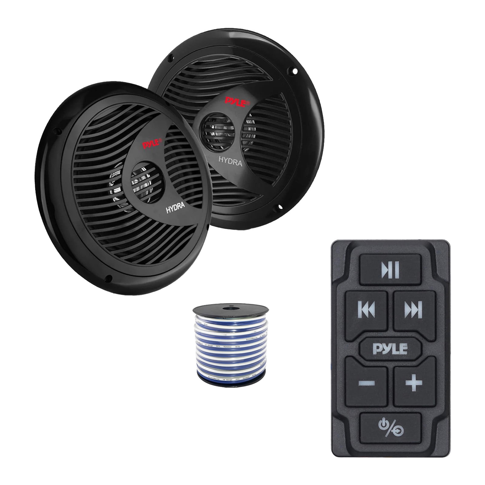 Pyle PLMRBTRK1 Marine Wireless Bluetooth Audio Controller, 2x 8'' 180 ...