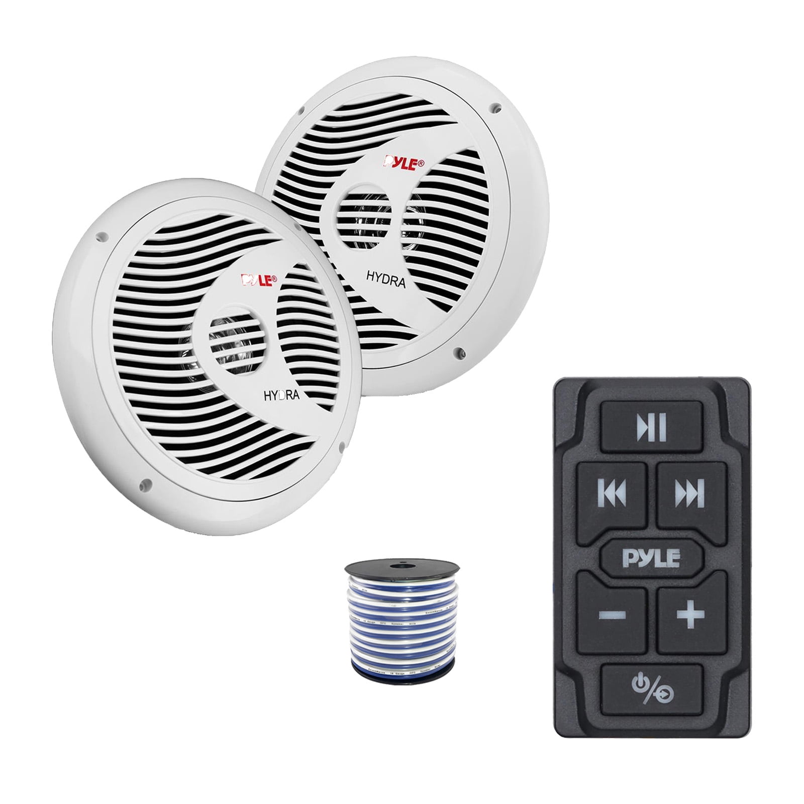 Pyle PLMRBTRK1 Marine Wireless Bluetooth Audio Controller, 2x 8'' 180 ...