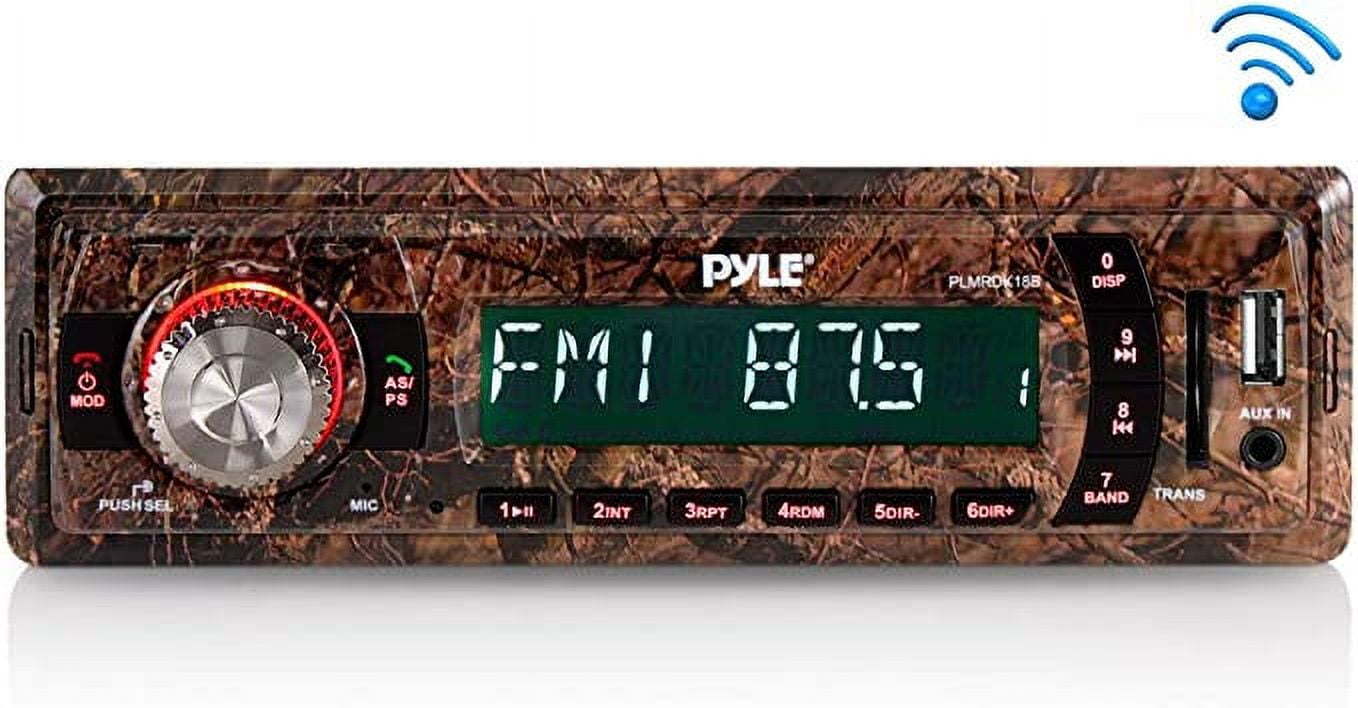 Pyle PLMRDK18B Camo Stereo Radio Head Unit Receiver Bluetooth Streaming ...