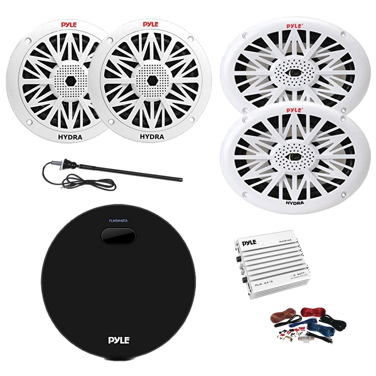 Pyle PLMRM4BTA Gauge Style Marine Bluetooth Receiver, 4-Channel ...