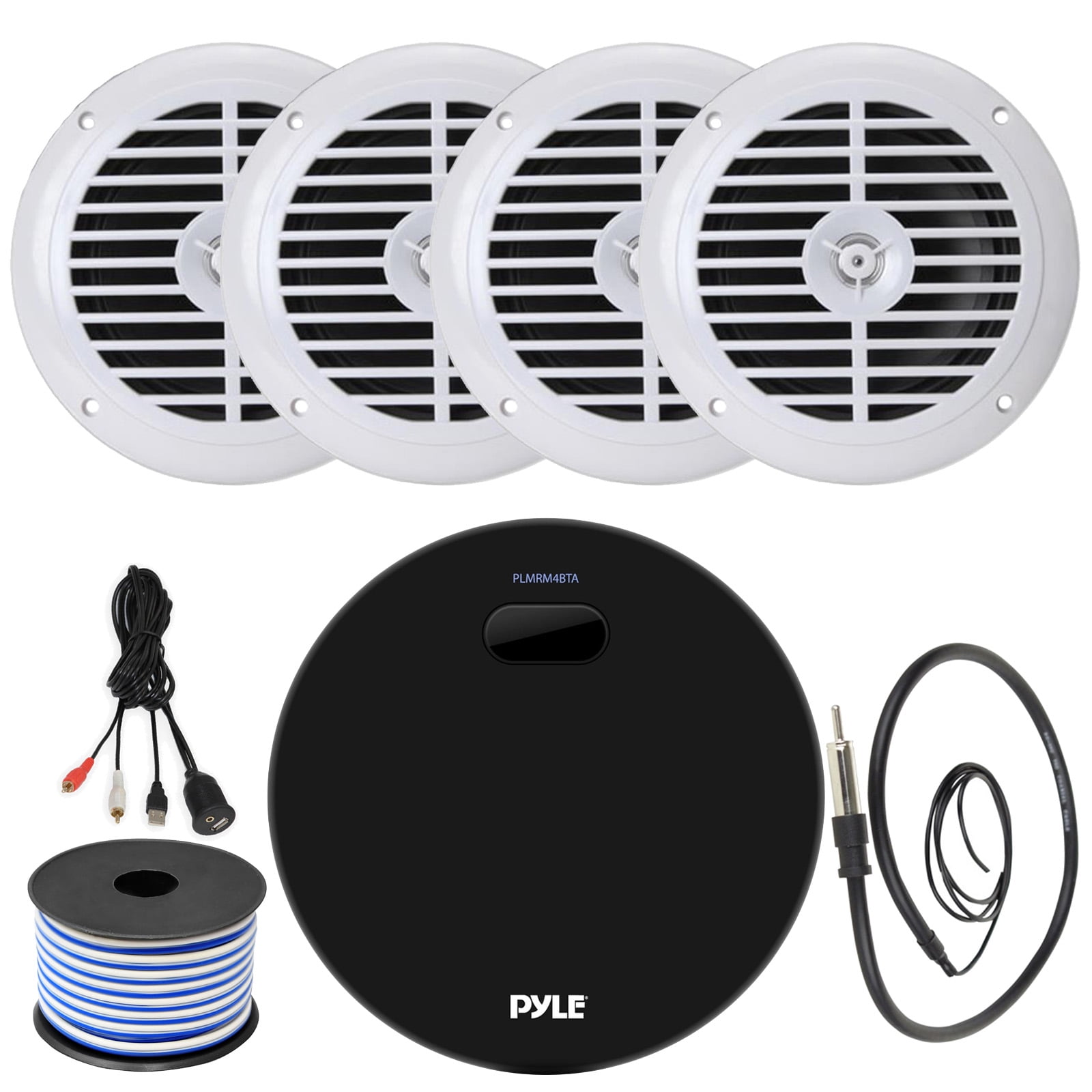 Pyle PLMRM4BTA Marine Water Resistant Bluetooth USB AUX Amplifier ...