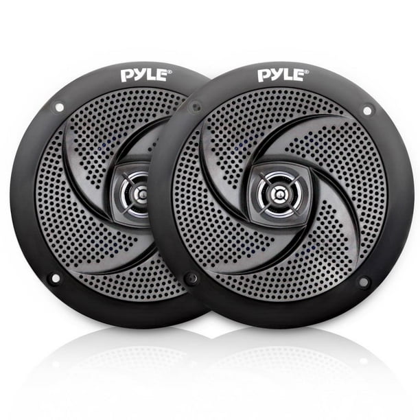 Pyle PLMRS5B 5.25 Inch Waterproof Low Profile Marine Speakers, Black (2 ...