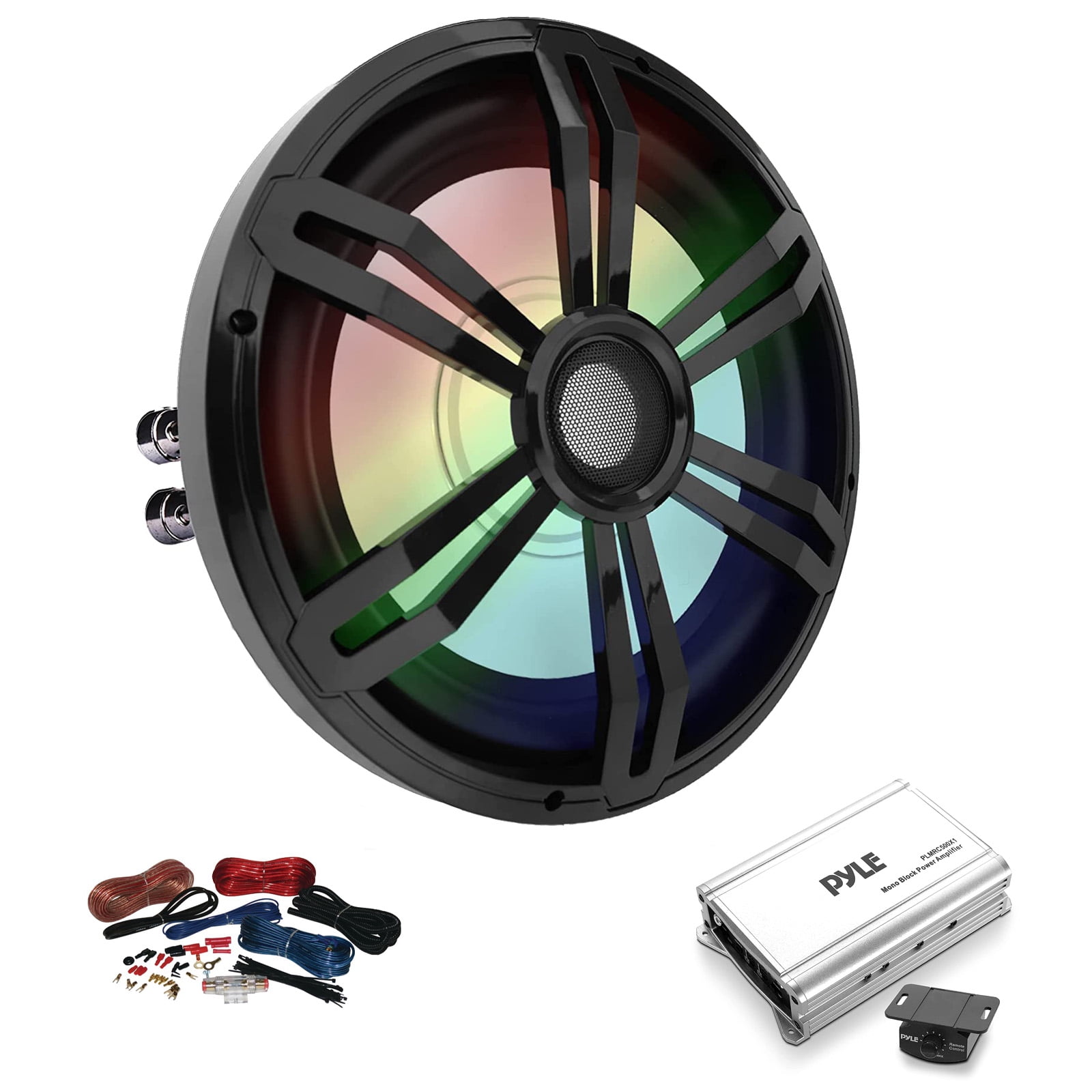 Pyle PLRGSW124BK 12'' 500 Watts at Dual 4-Ohms Slim Waterproof Car ...