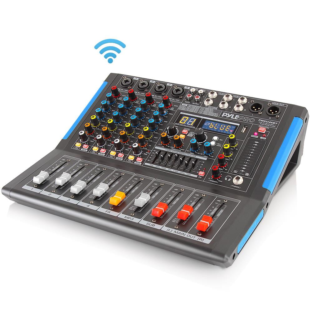 Pyle PMXU46BT 4 Channel Bluetooth Sound Board Mixer System for DJ ...