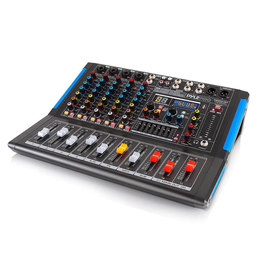 Pyle PMXU67BT 6 Channel Bluetooth Sound Board Mixer System for DJ ...