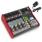 Pyle PMXU68BT 6 Channel Bluetooth Sound Board Mixer System for DJ ...