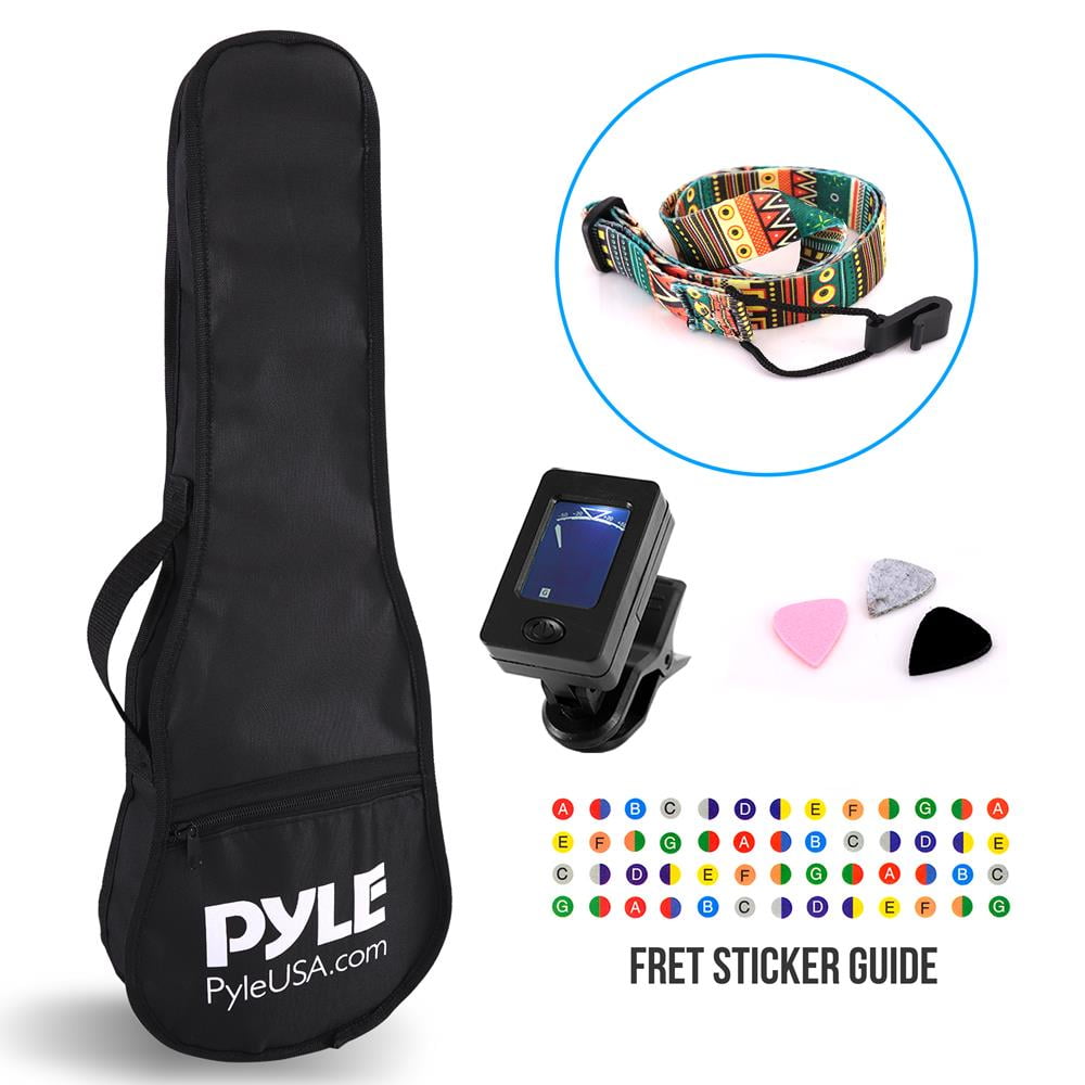 Pyle PRTPUKTKIT10 - Ukulele Accessory Kit - Handy Tuner, Sturdy Gig Bag ...