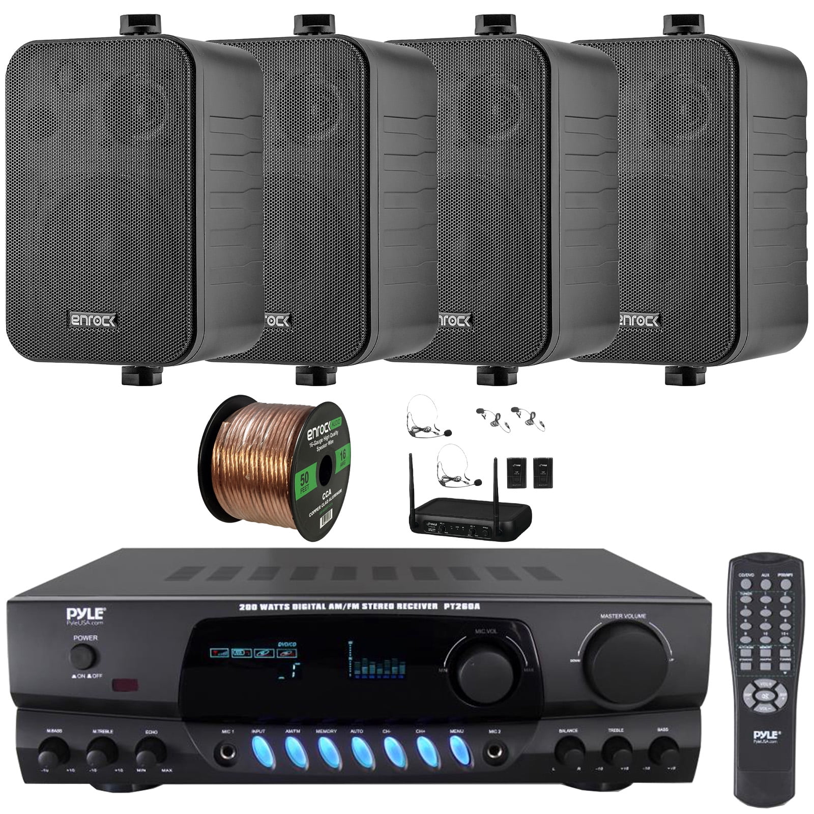 Pyle PT260A Digital Display Screen 200 Watts Digital AM/FM Radio Home ...