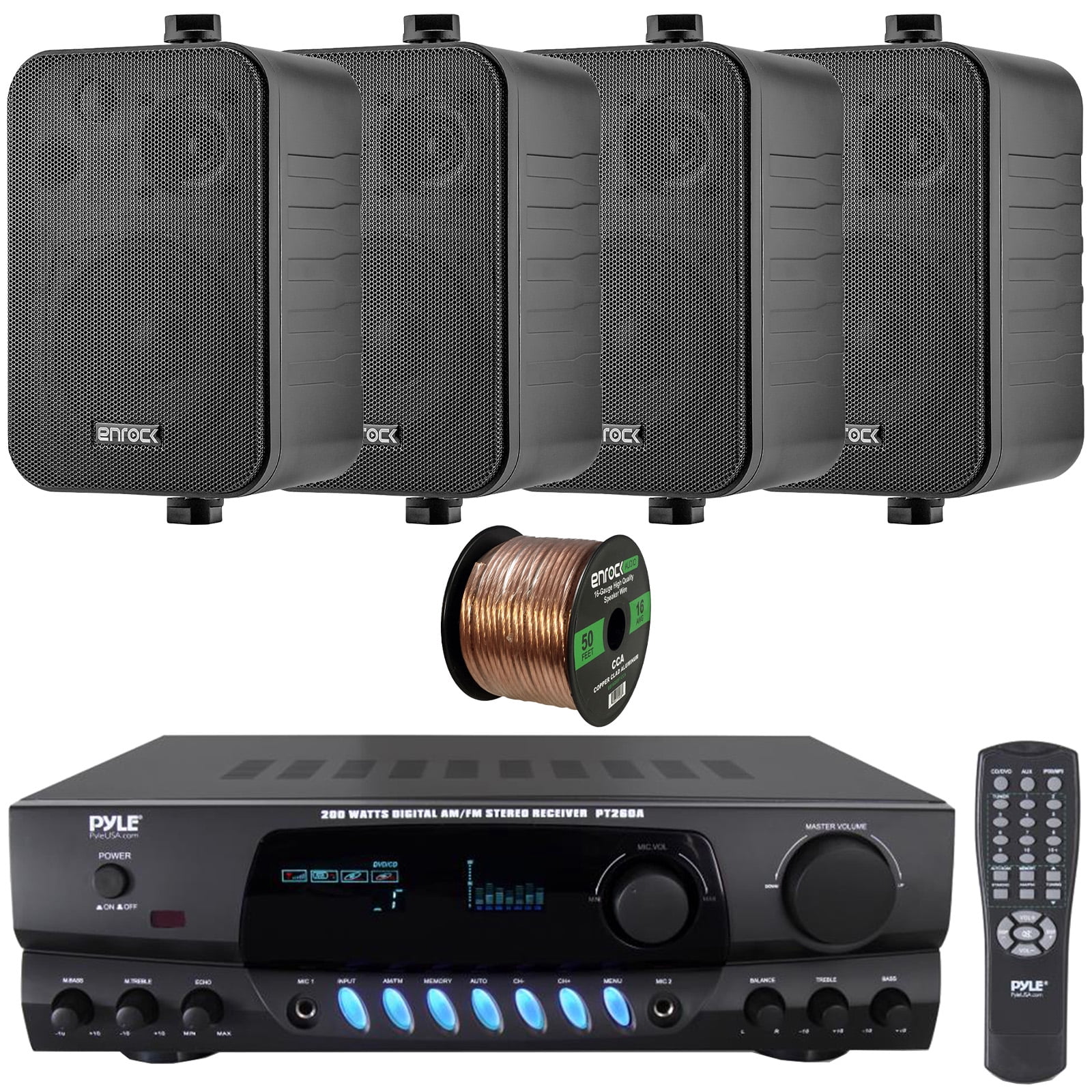 Pyle PT260A Digital Display Screen 200 Watts Digital AM/FM Radio Home ...