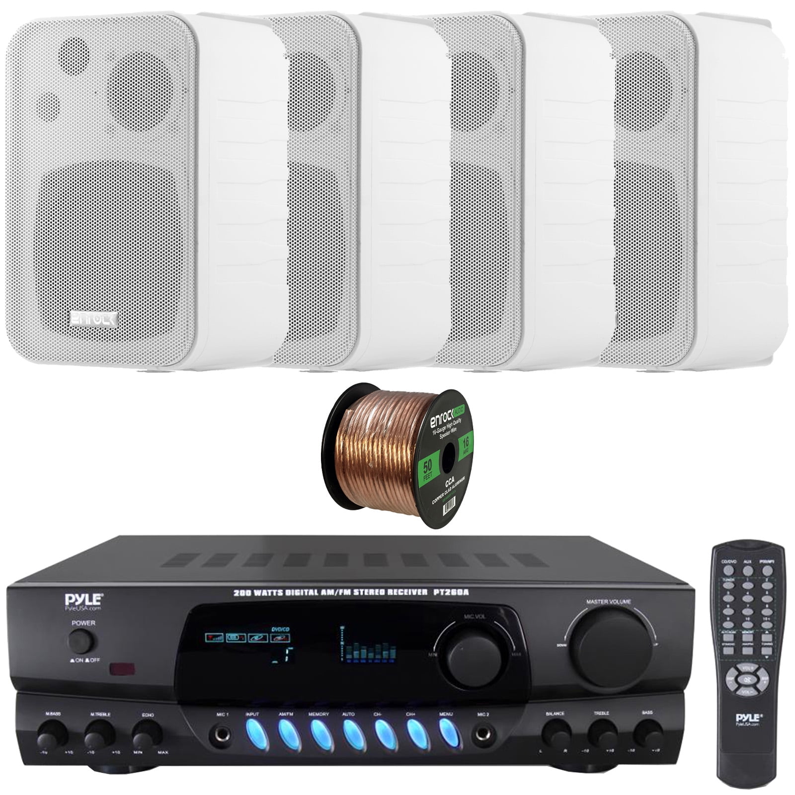 Pyle PT260A Digital Display Screen 200 Watts Digital AM/FM Radio Home ...