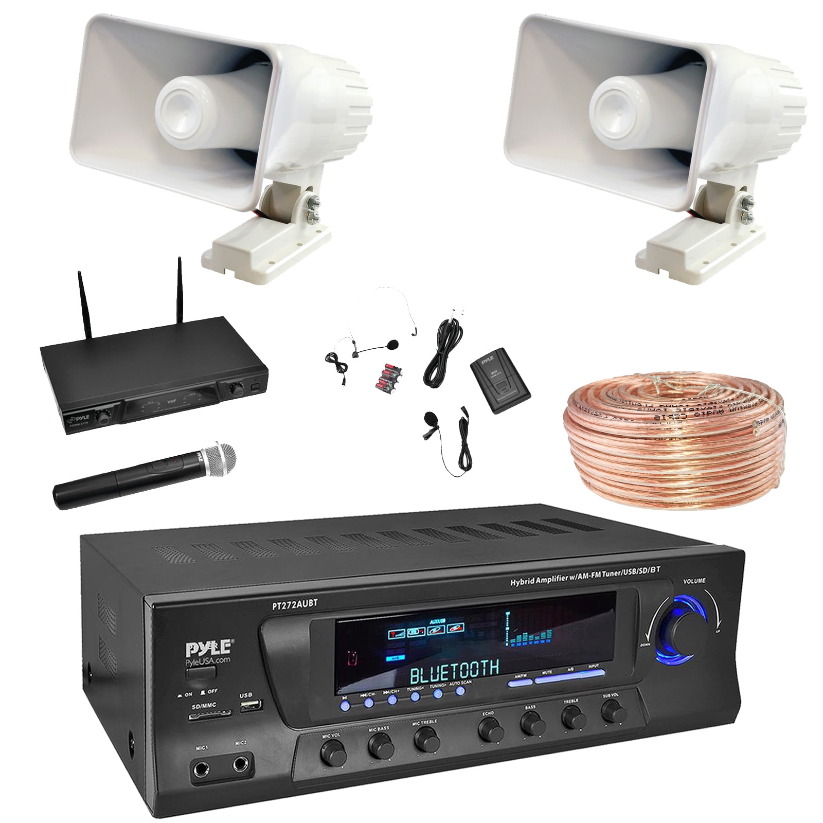 Pyle PT272AUBT High-Power 300 Watt Max Bluetooth Home Theater Amplifier ...