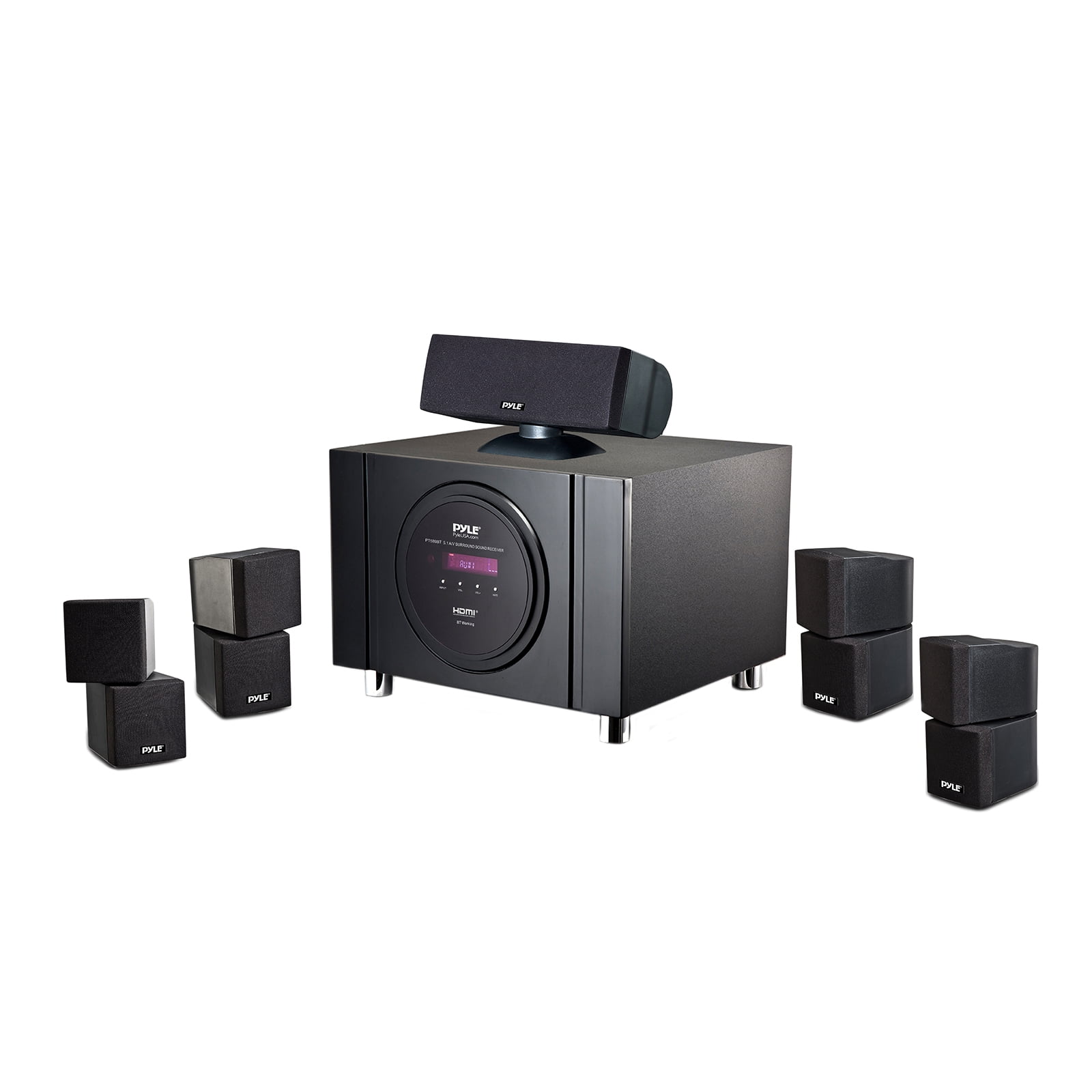 Pyle Bluetooth 5.1 Channel 300W Home Theater System with Wireless ...