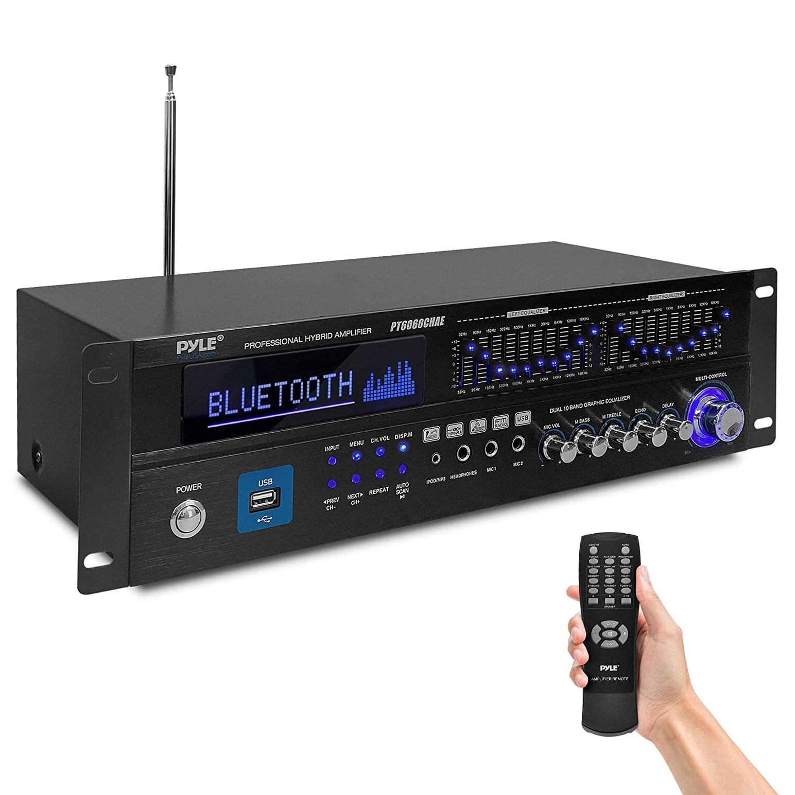 Pyle PT6060CHAE Wireless 6 Channel Stereo Receiver with Remote Control ...
