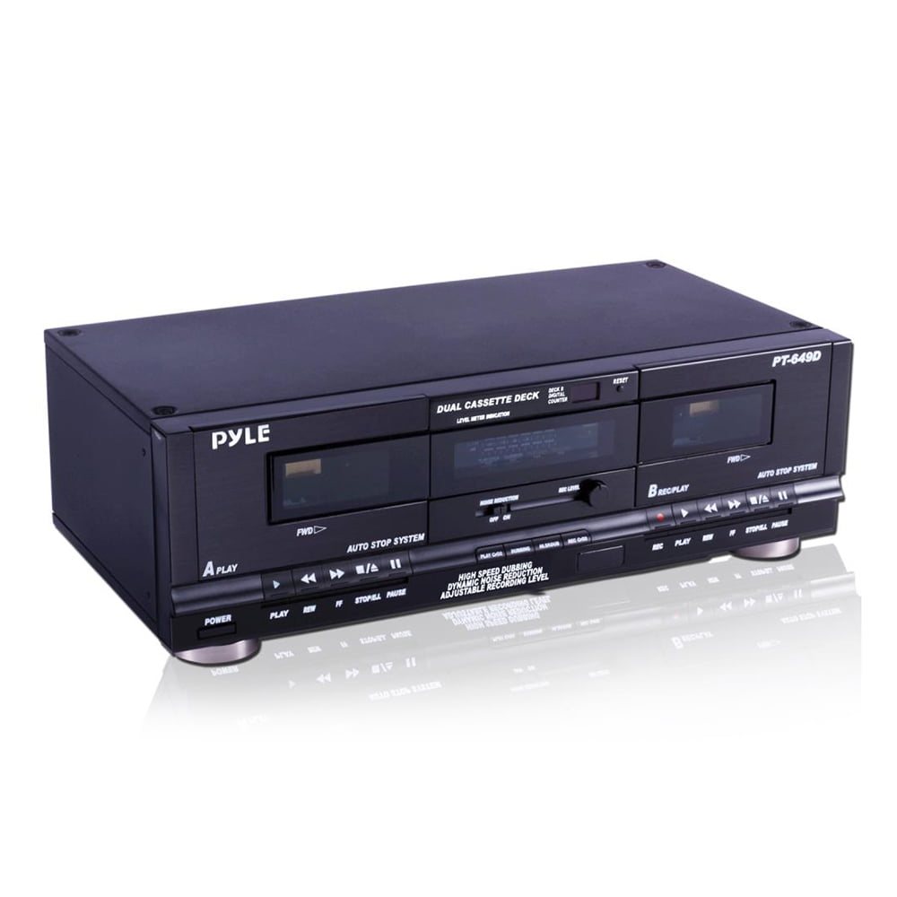 Pyle Home Double Play Dual Stereo Cassette Deck Music & Audio Recording ...