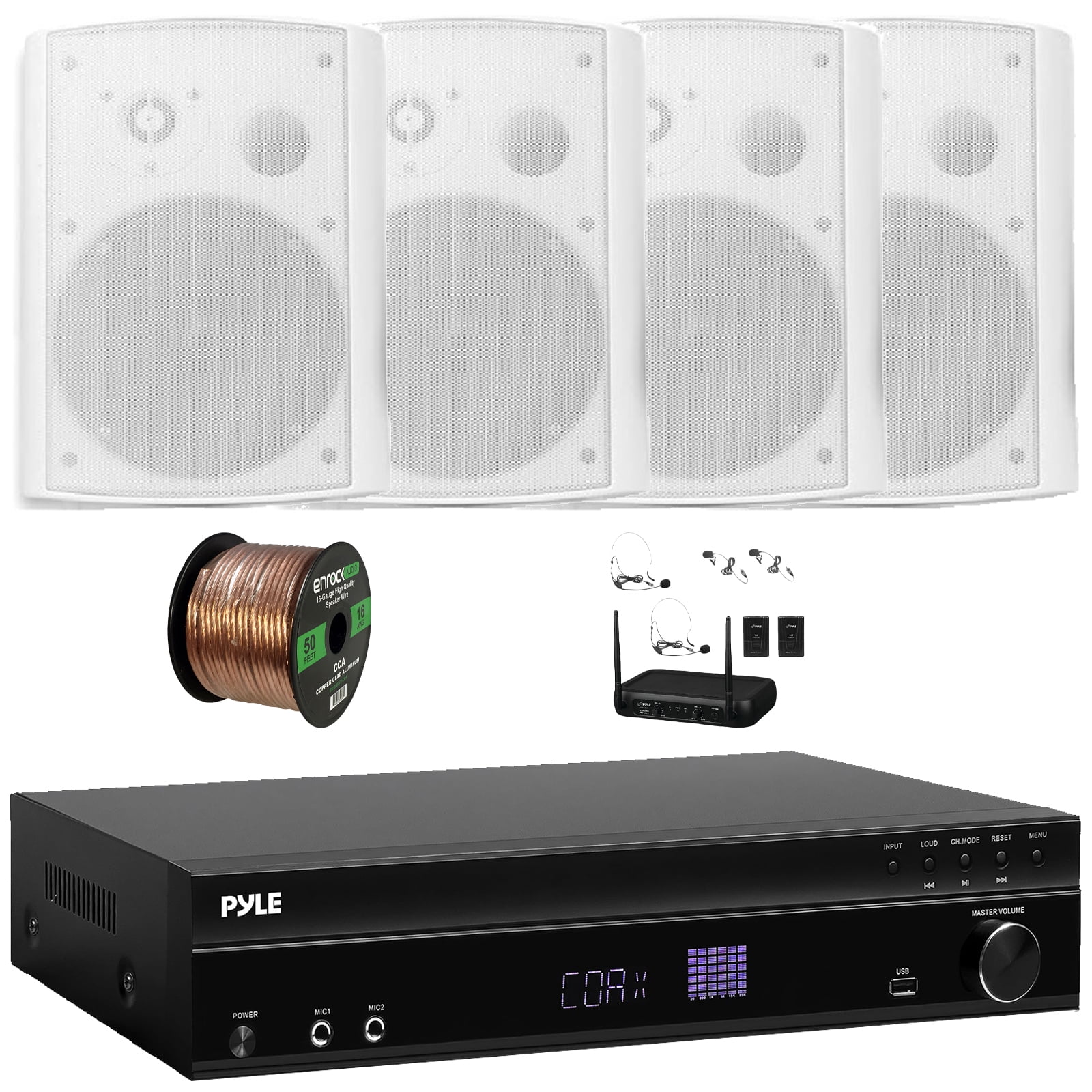 Pyle PT875BT 5.2 Channel 1000W Max USB-A MP3 Player FM Radio Bluetooth ...
