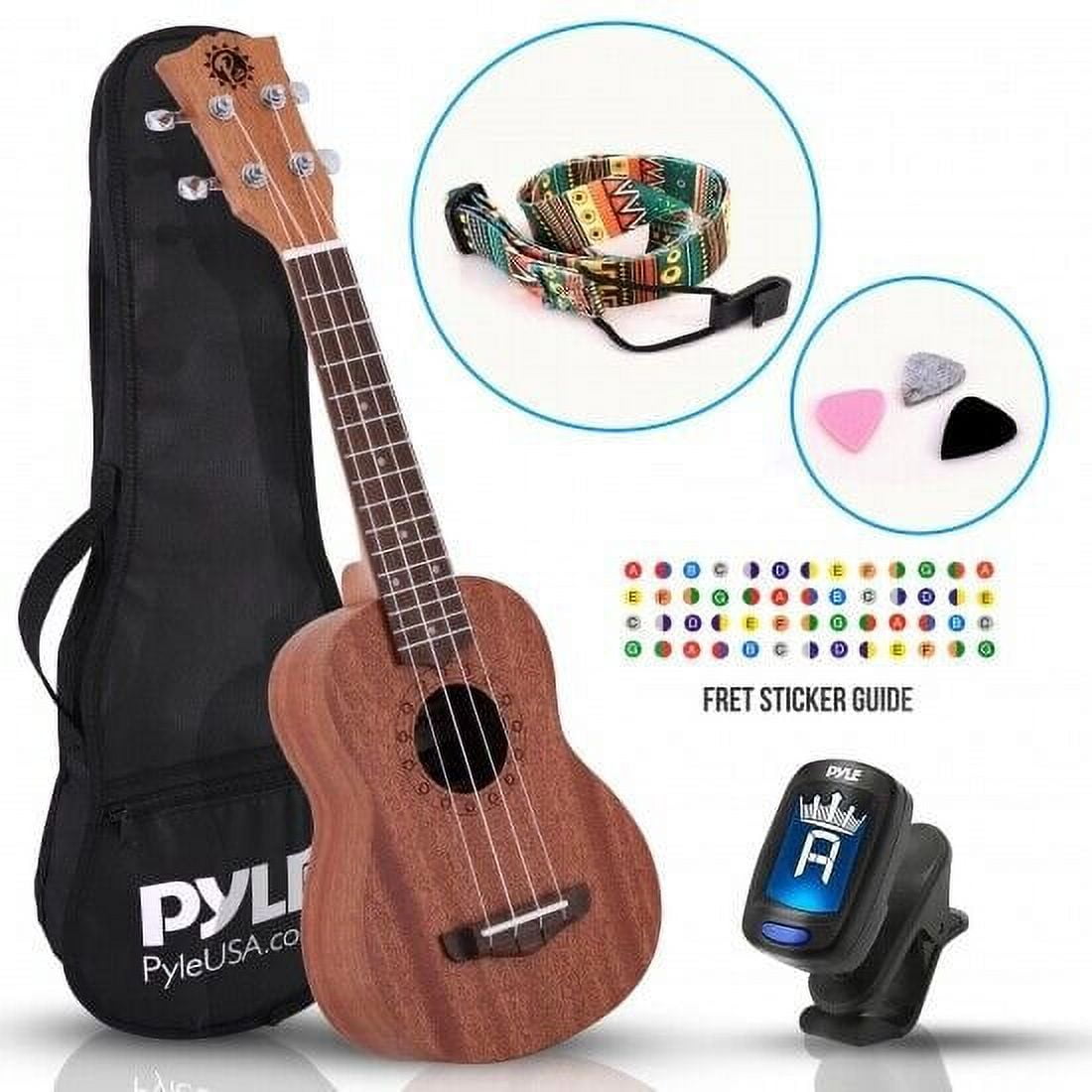 Pyle PUKT4580 - 21'' Inch Wooden Soprano Ukulele Kit - Traditional 4 ...