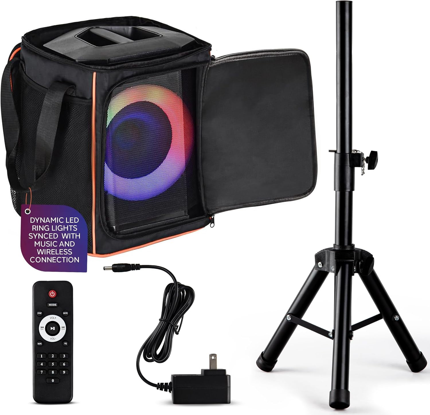 Pyle Portable Bluetooth Speaker, 8" Woofer, TWS, Mic Input, USB/SD/FM ...