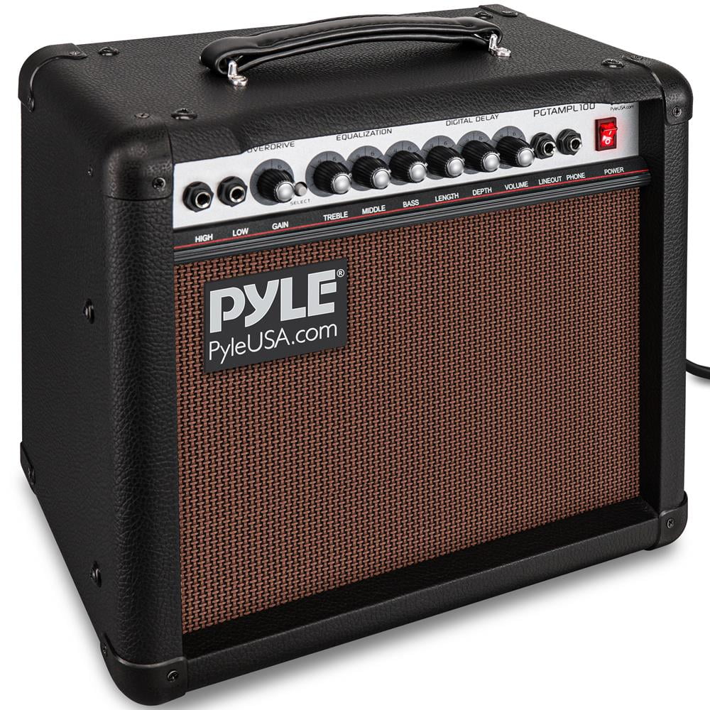Pyle Portable Electric Guitar Amplifier, 30 Watt Power, 8 Inch High ...