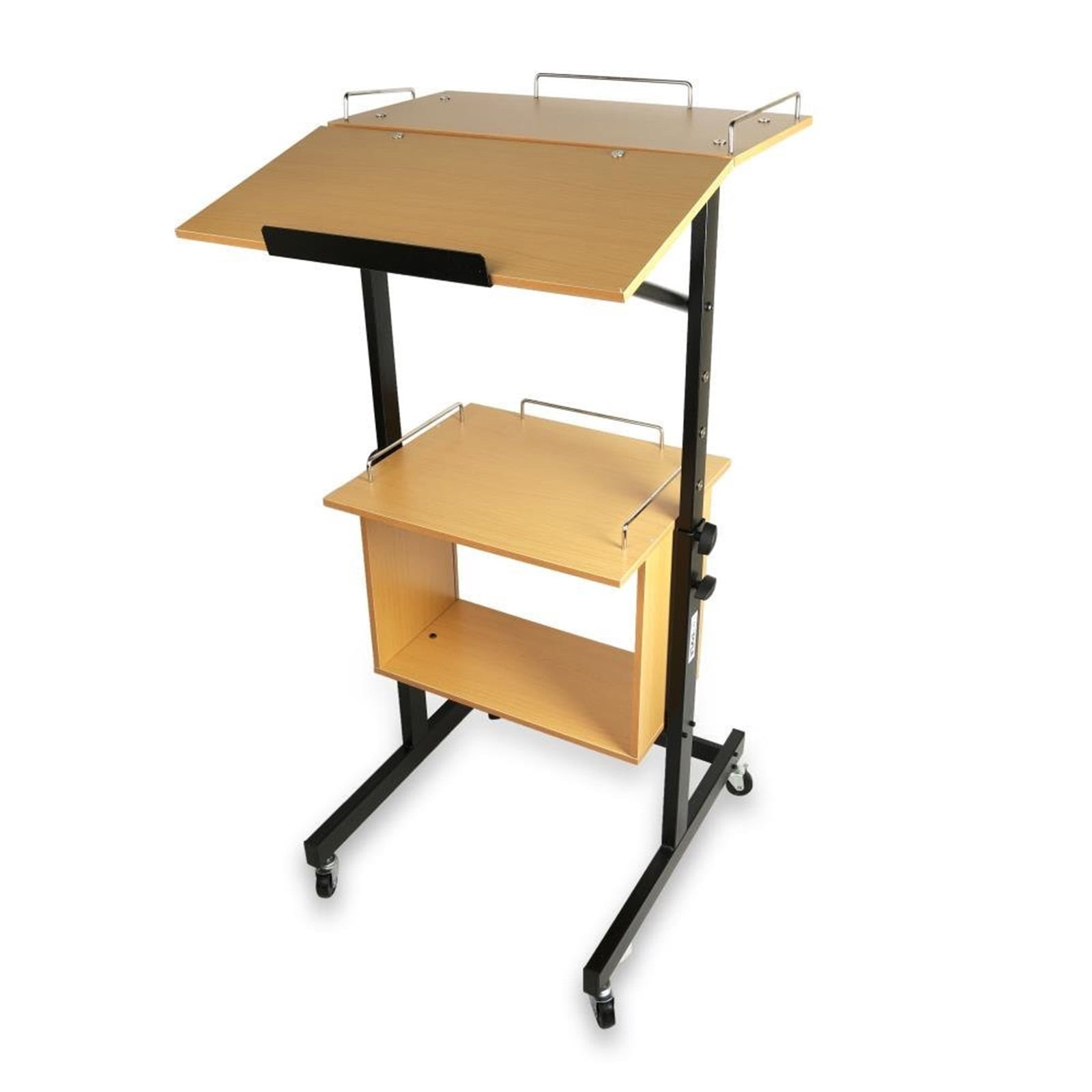Pyle Portable Lectern Podium - Wheeled Announcement and Presentation ...