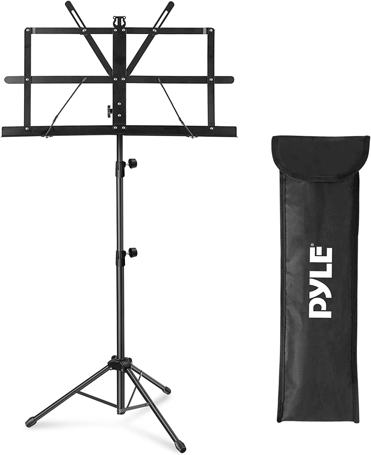 Pyle Portable Music Stand Holder - Sturdy and Adjustable Height Tripod ...