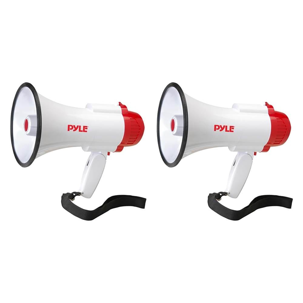 Pyle Pro Megaphone Bull Horn with Siren and Voice Recorder, 2 Pack ...
