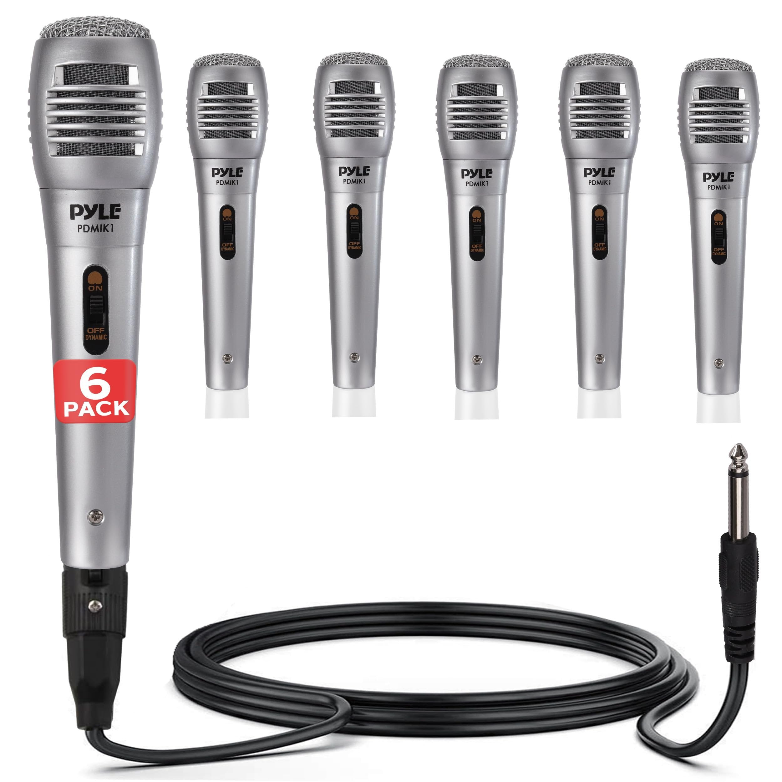 Pyle Professional Dynamic Microphone - 6-Pack Unidirectional Handheld ...