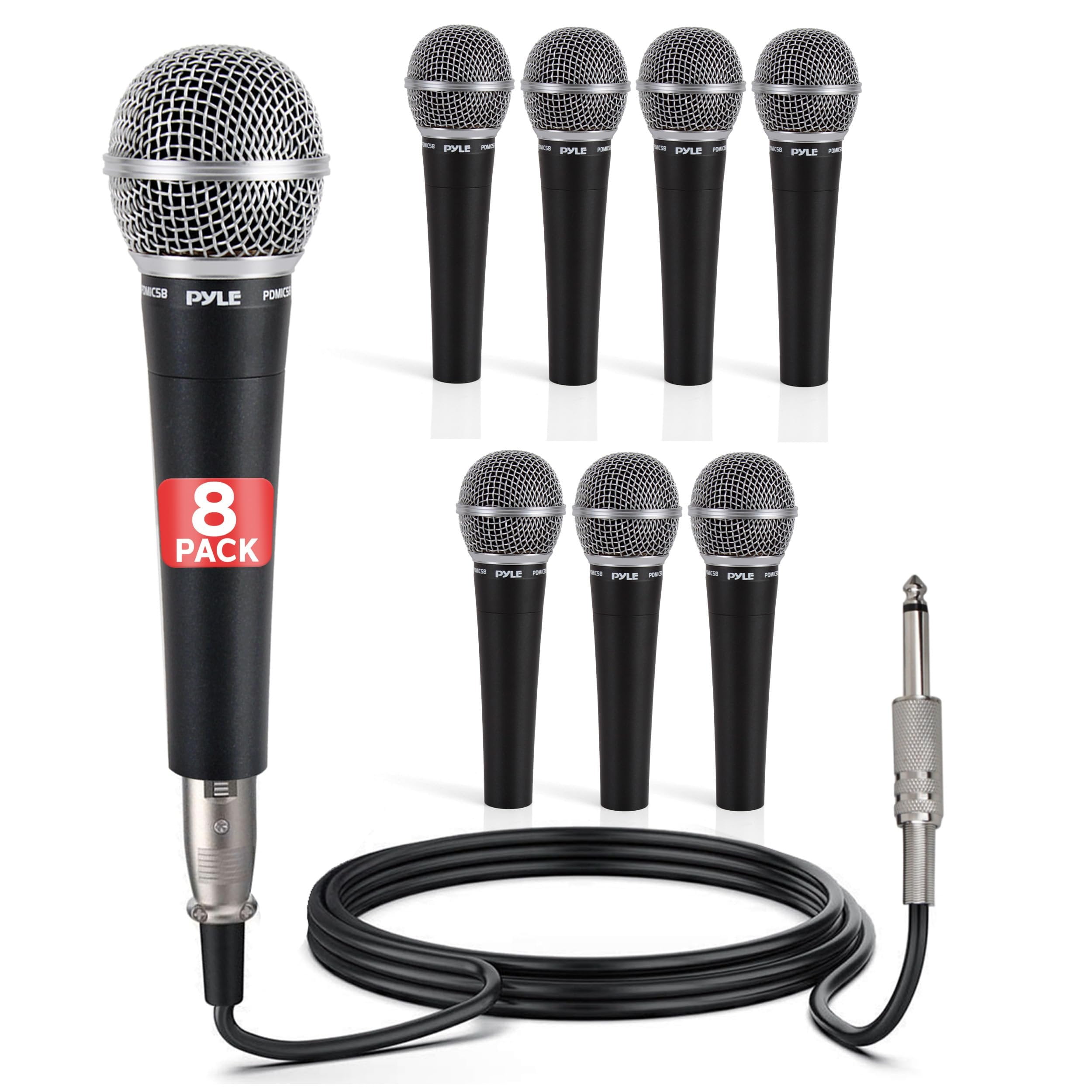 Pyle Professional Dynamic Microphone - 8-Pack Unidirectional Handheld ...